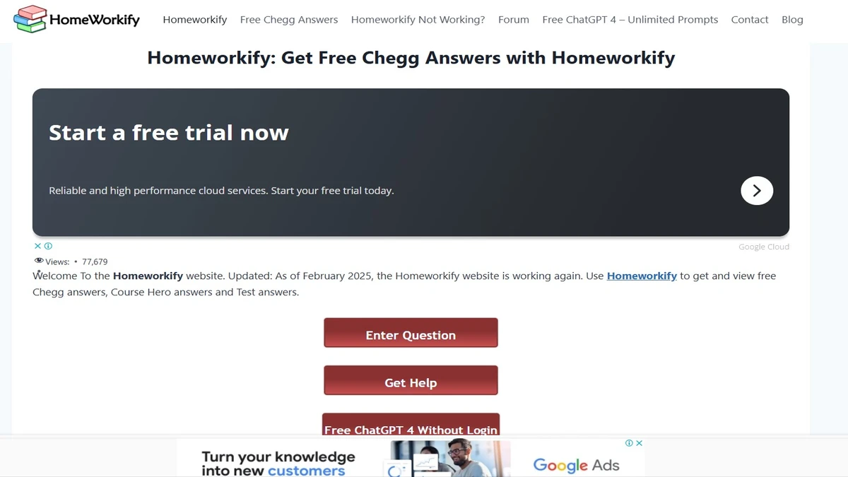 Free AI-Powered Homework Companion: homeworkify