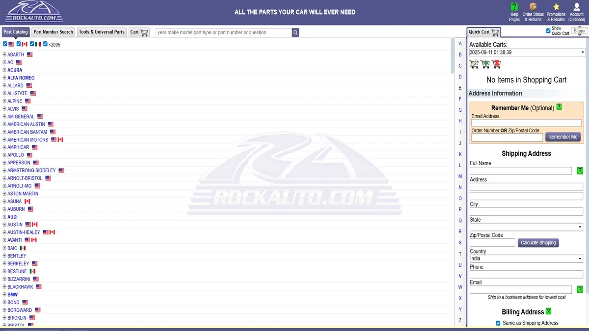 Your One-Stop Destination for Auto Parts: rockauto